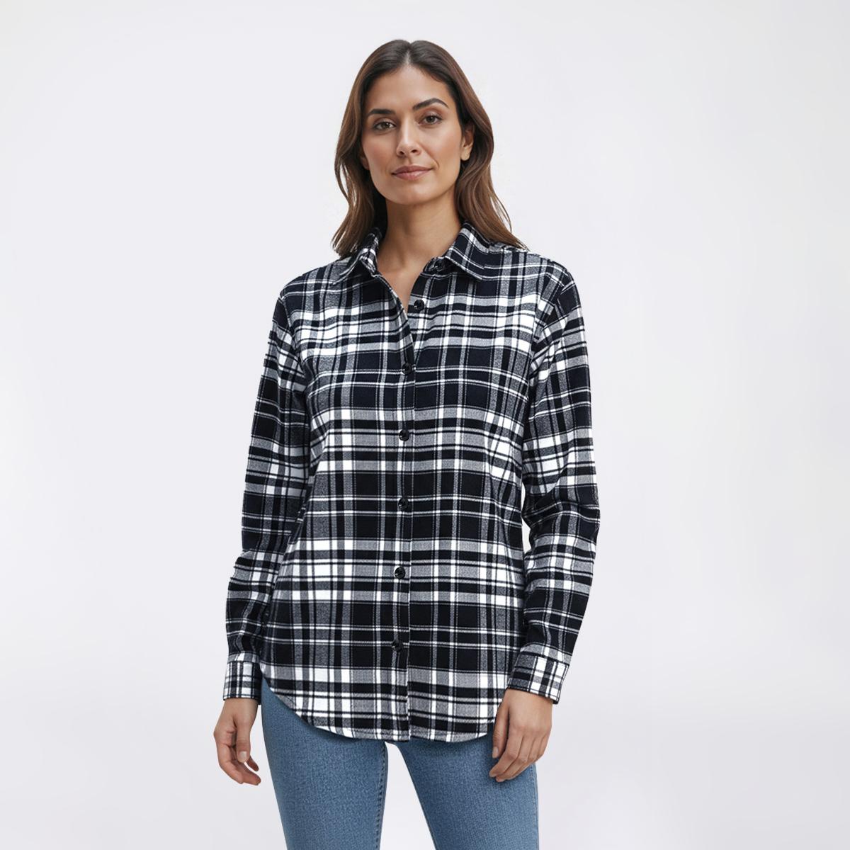 Click here for Womens Mountain Ridge Plaid Button Down Flannel -... prices